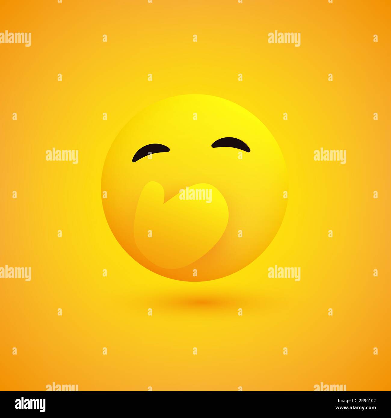 Hand Over Mouth - Embarrassed Laughing Emoticon with Closed Eyes ...