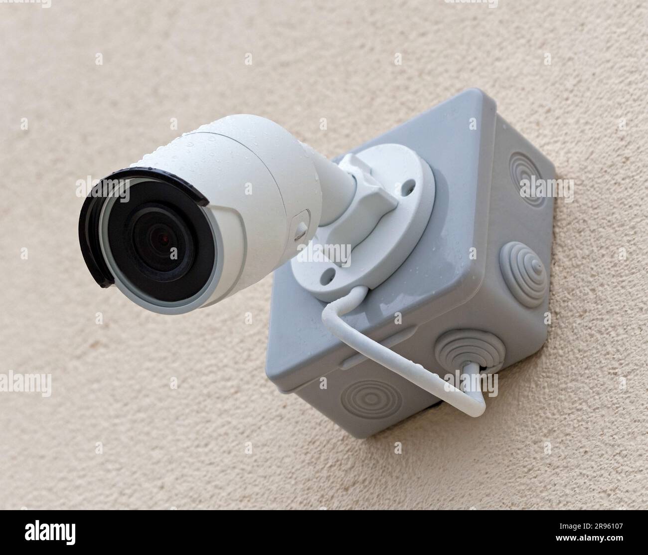 Spherical IP security camera on the background of the wall Stock Photo ...