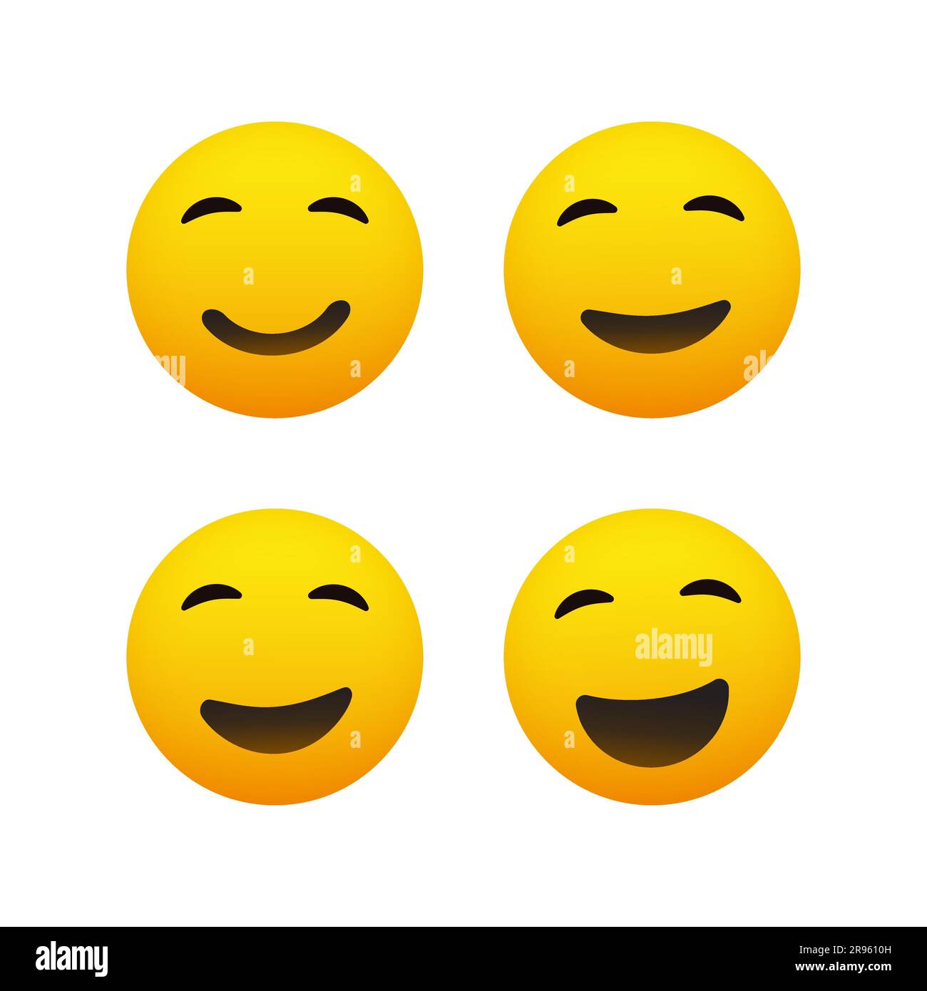 Smiling and Winking Emoticon Set - Simple Shiny Happy Emoticons Clip ...