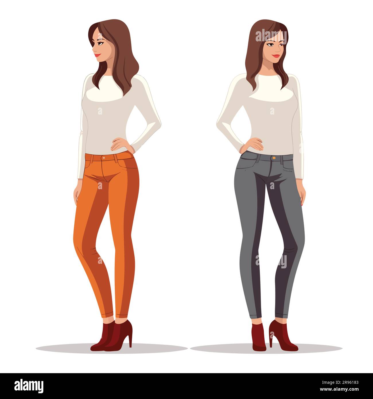 Long sleeves dress Stock Vector Images - Alamy