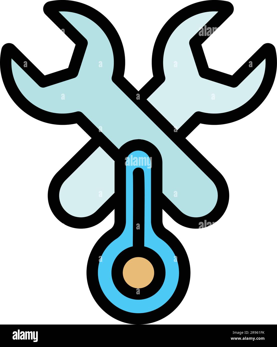 Screwdriver temperature icon. Outline Screwdriver temperature vector ...