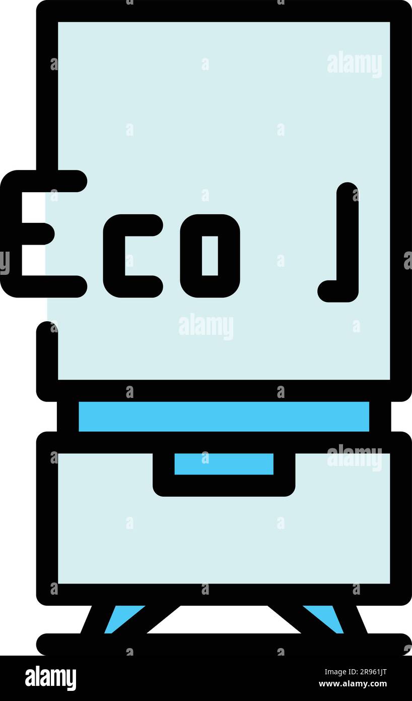 Eco fridge icon. Outline Eco fridge vector icon for web design isolated ...