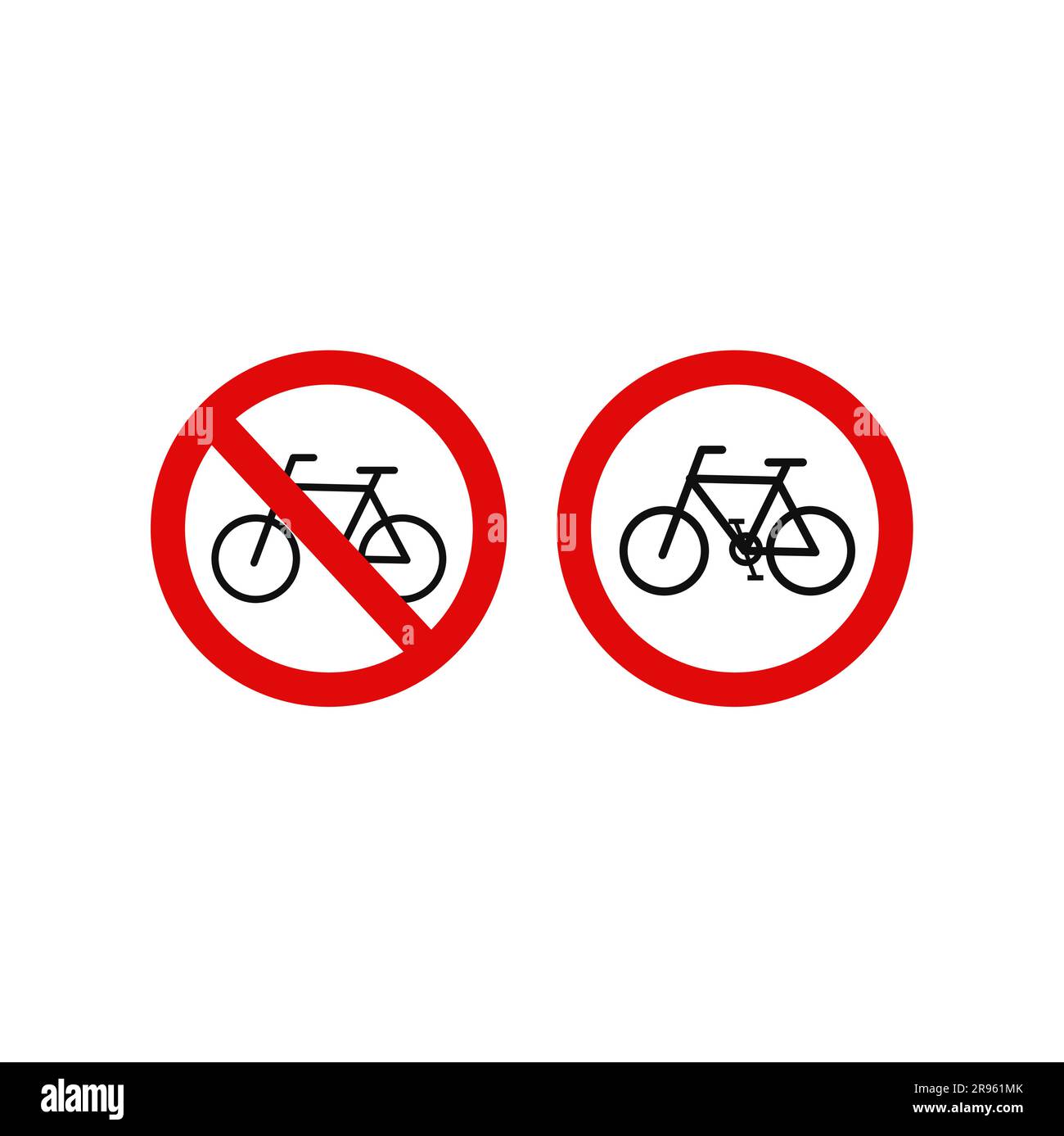 No bicycle prohibition sign vector illustration Stock Vector Image & Art - Alamy