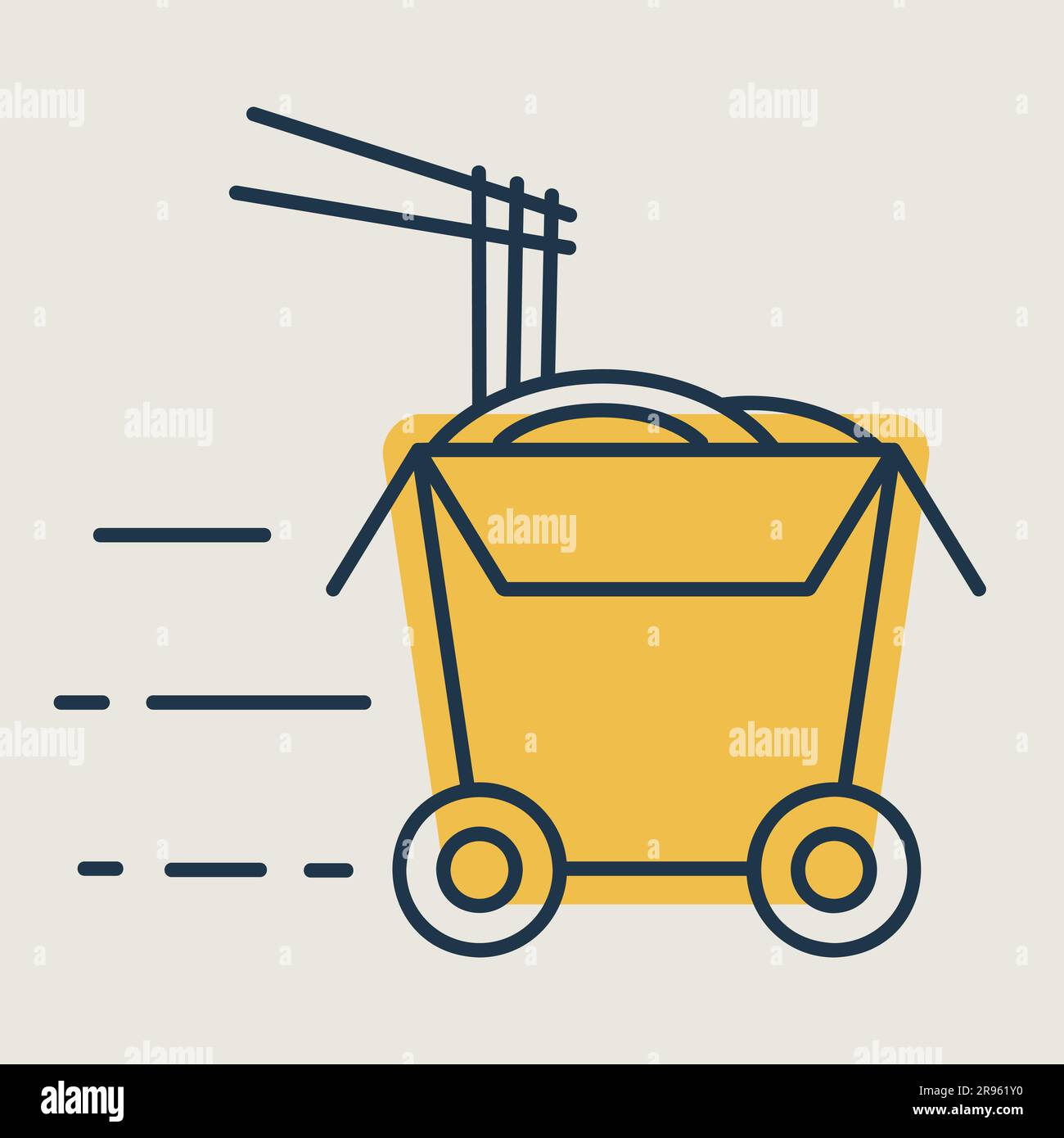 Wheeled wok box vector isolated icon. Delivery sign. Graph symbol for ...
