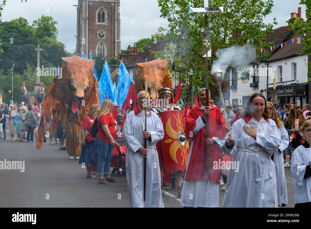 St Albans, UK, 24th June 2023, Alban Pilgrimage, a magnificent ...