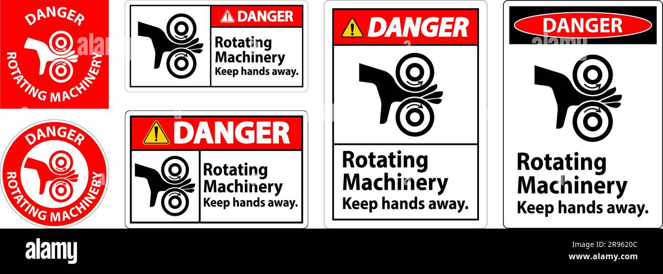 Danger Sign Rotating Machinery Keep Hands Away Stock Vector Image & Art ...