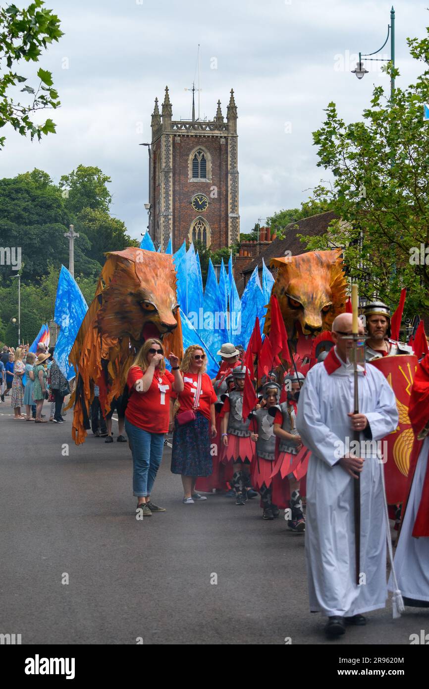 St Albans, UK, 24th June 2023, Alban Pilgrimage, a magnificent ...