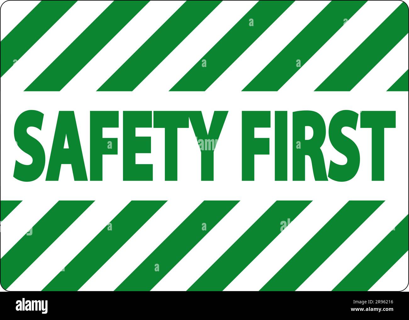 Safety first Sign On White Background Stock Vector Image & Art - Alamy