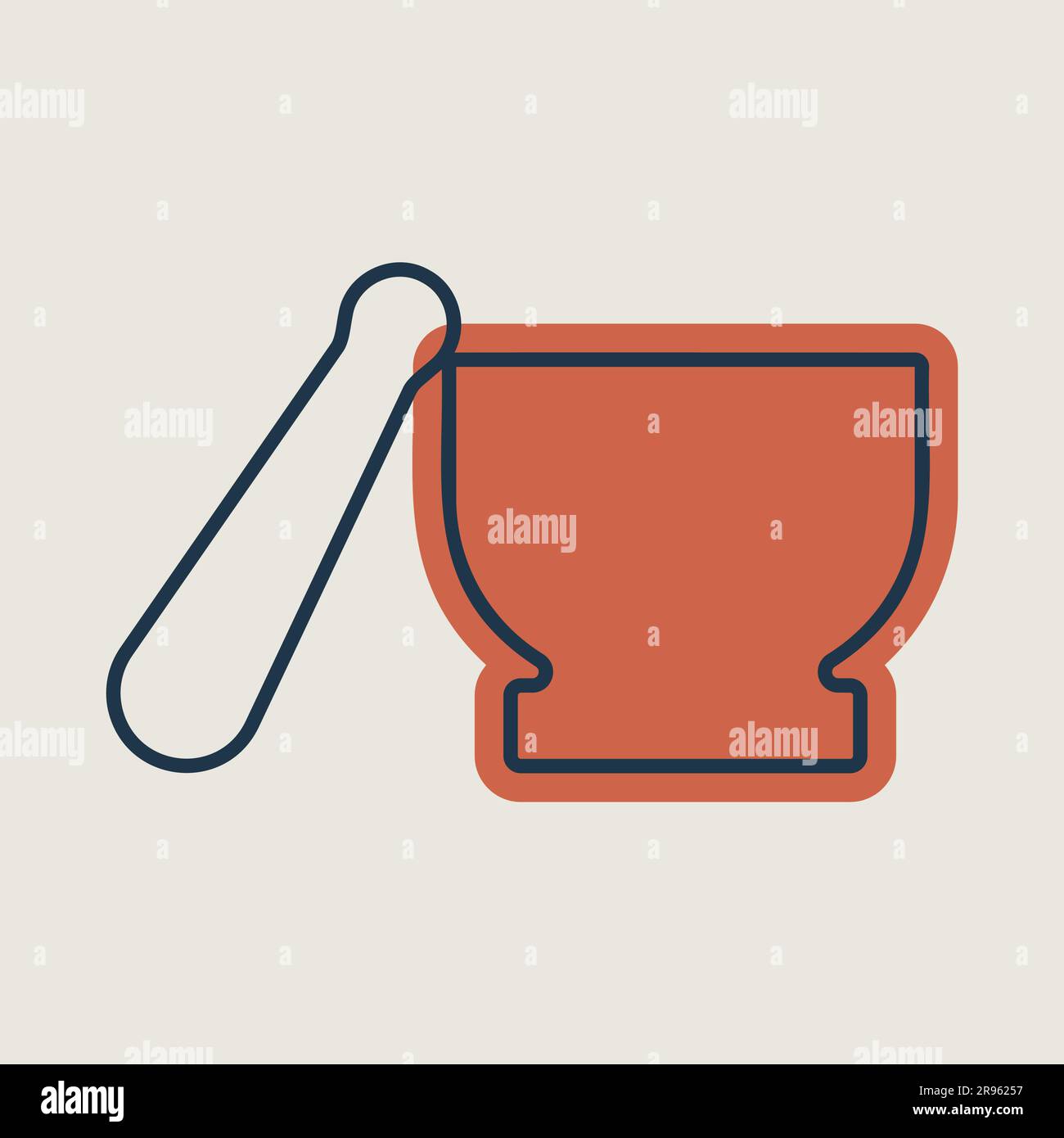Mortar and Pestle vector icon. Kitchen appliance. Graph symbol for ...