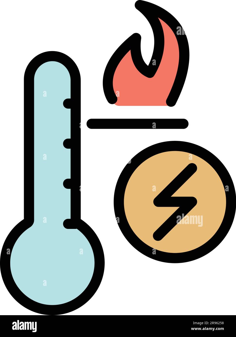 Cold degree fridge icon. Outline Cold degree fridge vector icon for web ...