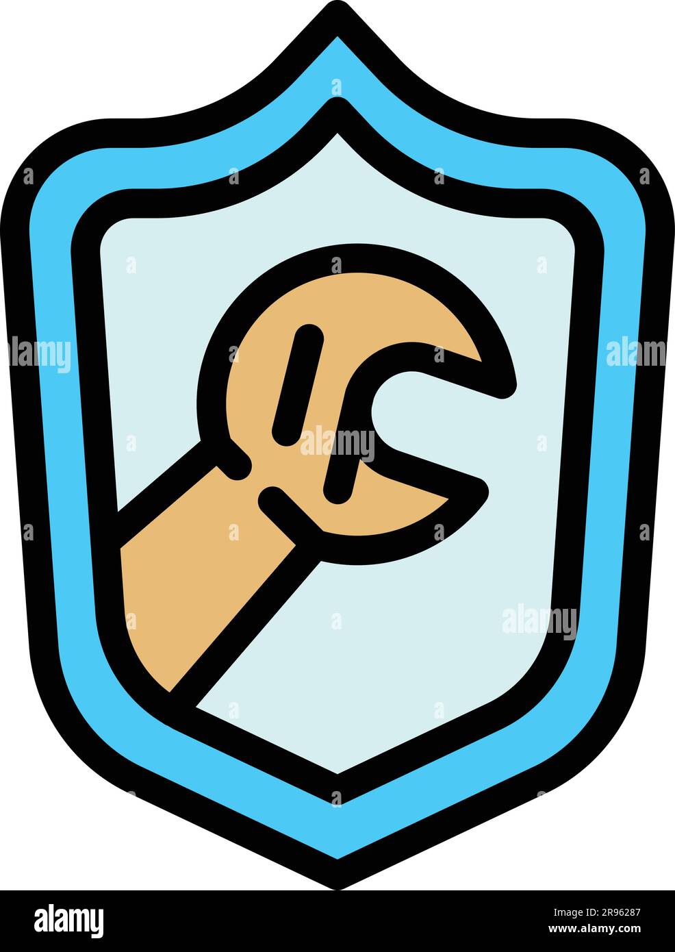 Repair shield icon. Outline Repair shield vector icon for web design ...