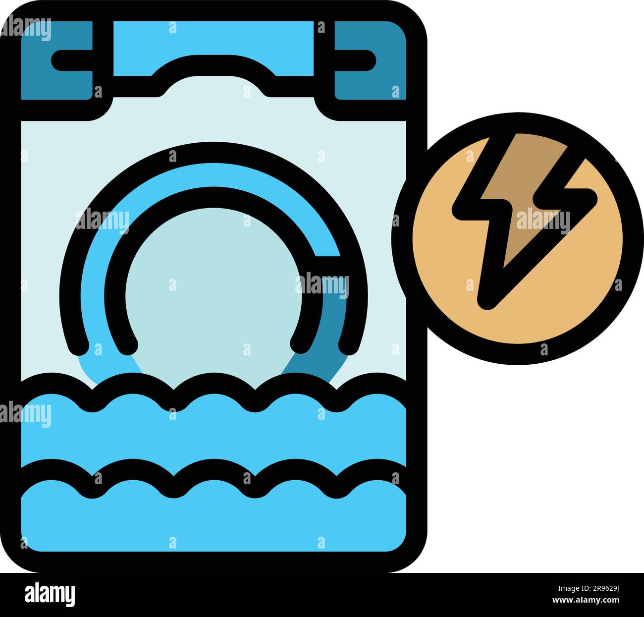 Broken washing machine icon. Outline Broken washing machine vector icon ...