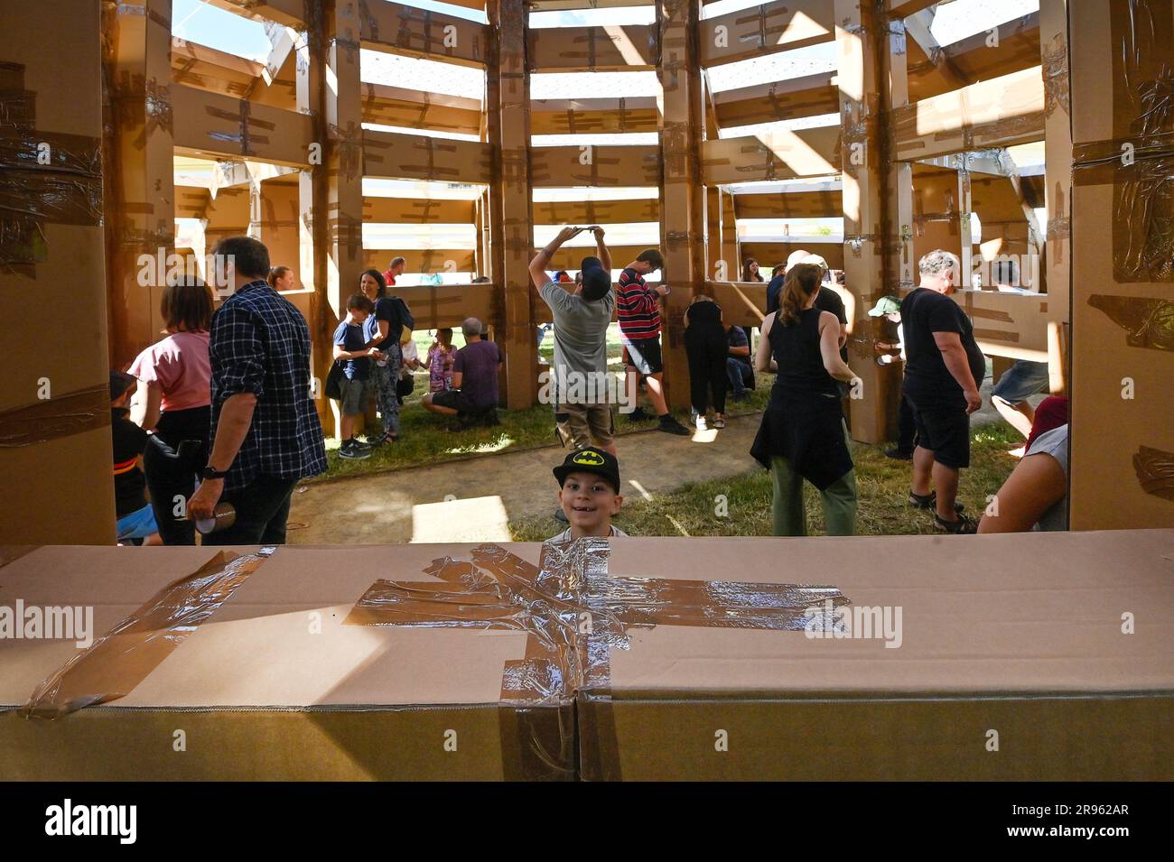 Zdar Nad Sazavou, Czech Republic. 24th June, 2023. Monumental Construction made from Cardboard ...