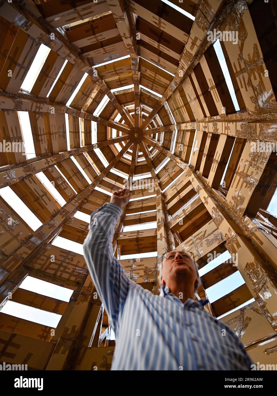 Zdar Nad Sazavou, Czech Republic. 24th June, 2023. Monumental Construction made from Cardboard ...
