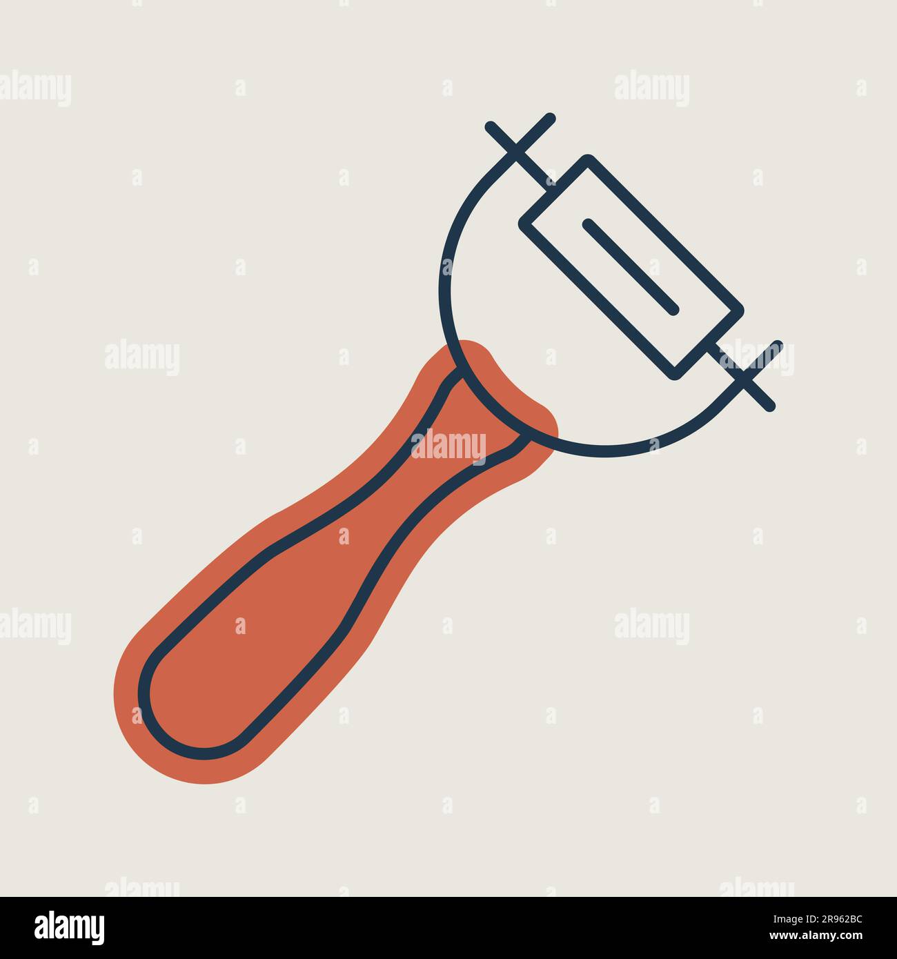 Peeler vector icon. Potato peeler sign. Kitchen appliance. Graph symbol ...