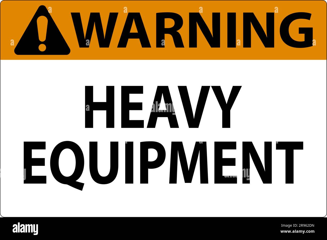 Warning Sign Heavy Equipment On White Background Stock Vector Image ...