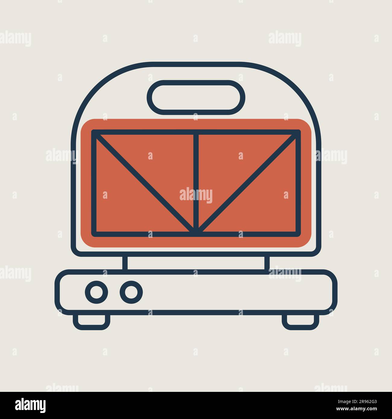 Kitchen sandwich maker vector icon. Electric kitchen appliance. Graph ...