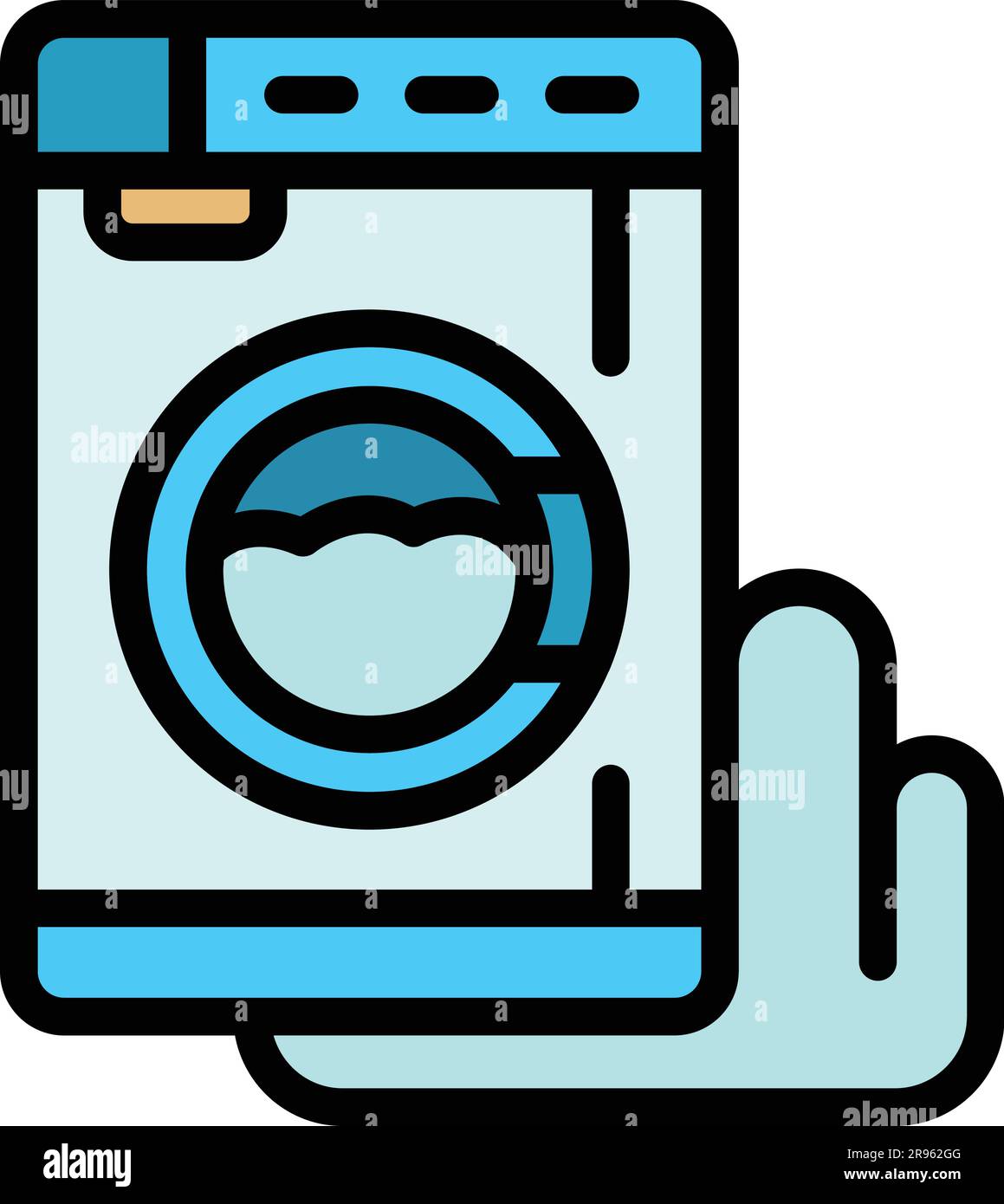 Damaged washing machine icon. Outline Damaged washing machine vector icon for web design ...