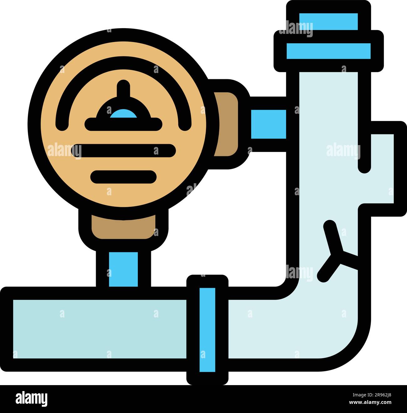 Broken pipe icon. Outline Broken pipe vector icon for web design isolated on white background ...