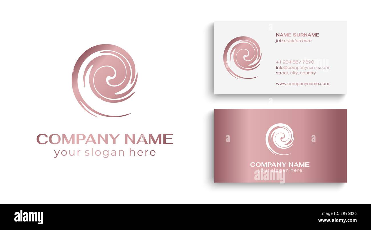 Round spiral logo. Swirling elegant waves of fabric. Template for ...