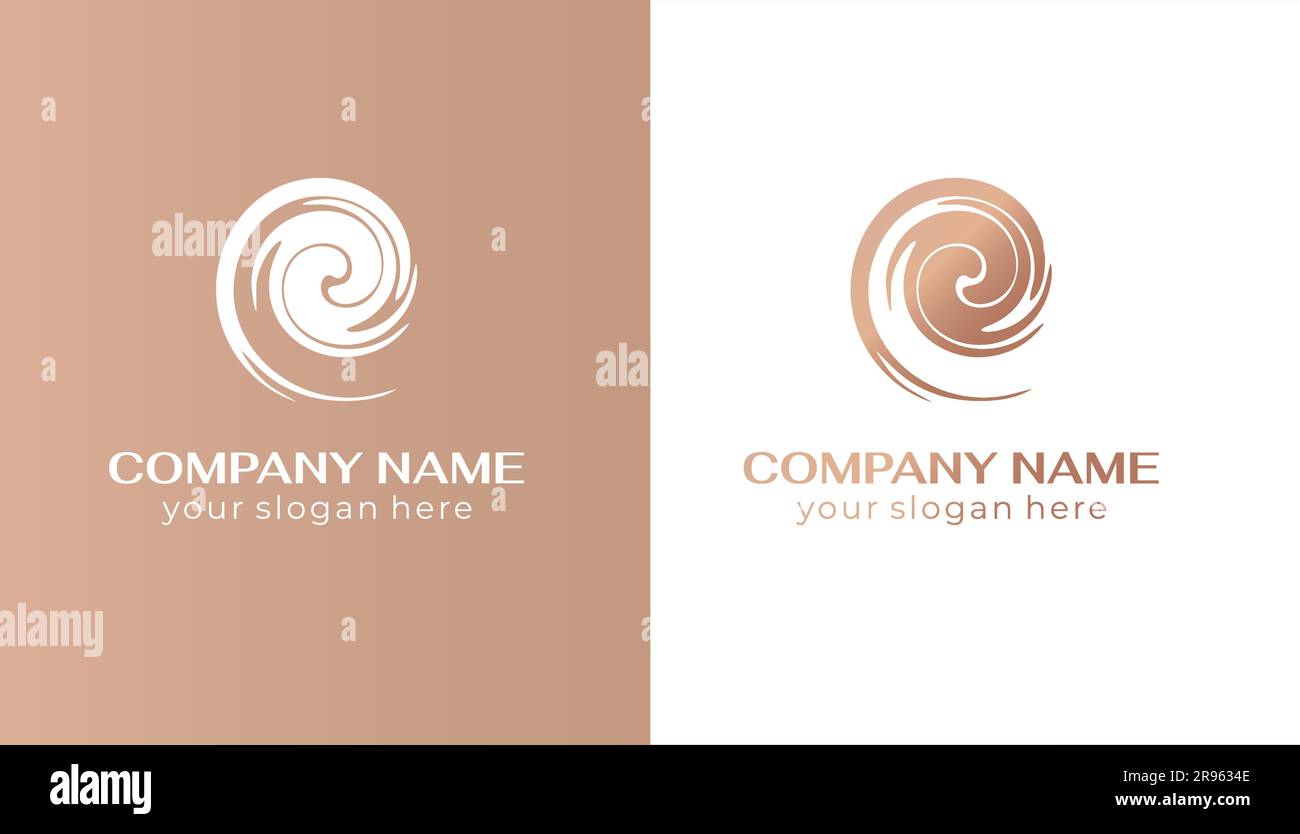 Round spiral logo. Swirling elegant waves of fabric. Template for ...