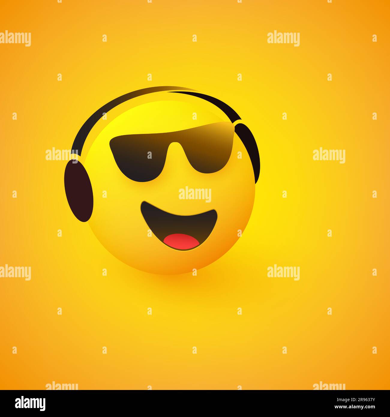 Smiley Face With Headphones And Sunglasses