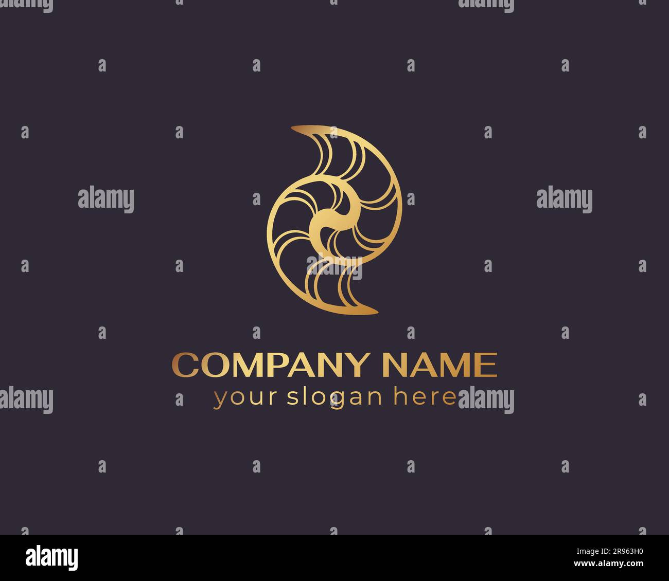 Shell logo. Modern seashell, naulilus. Elegant linear logo. Template to ...