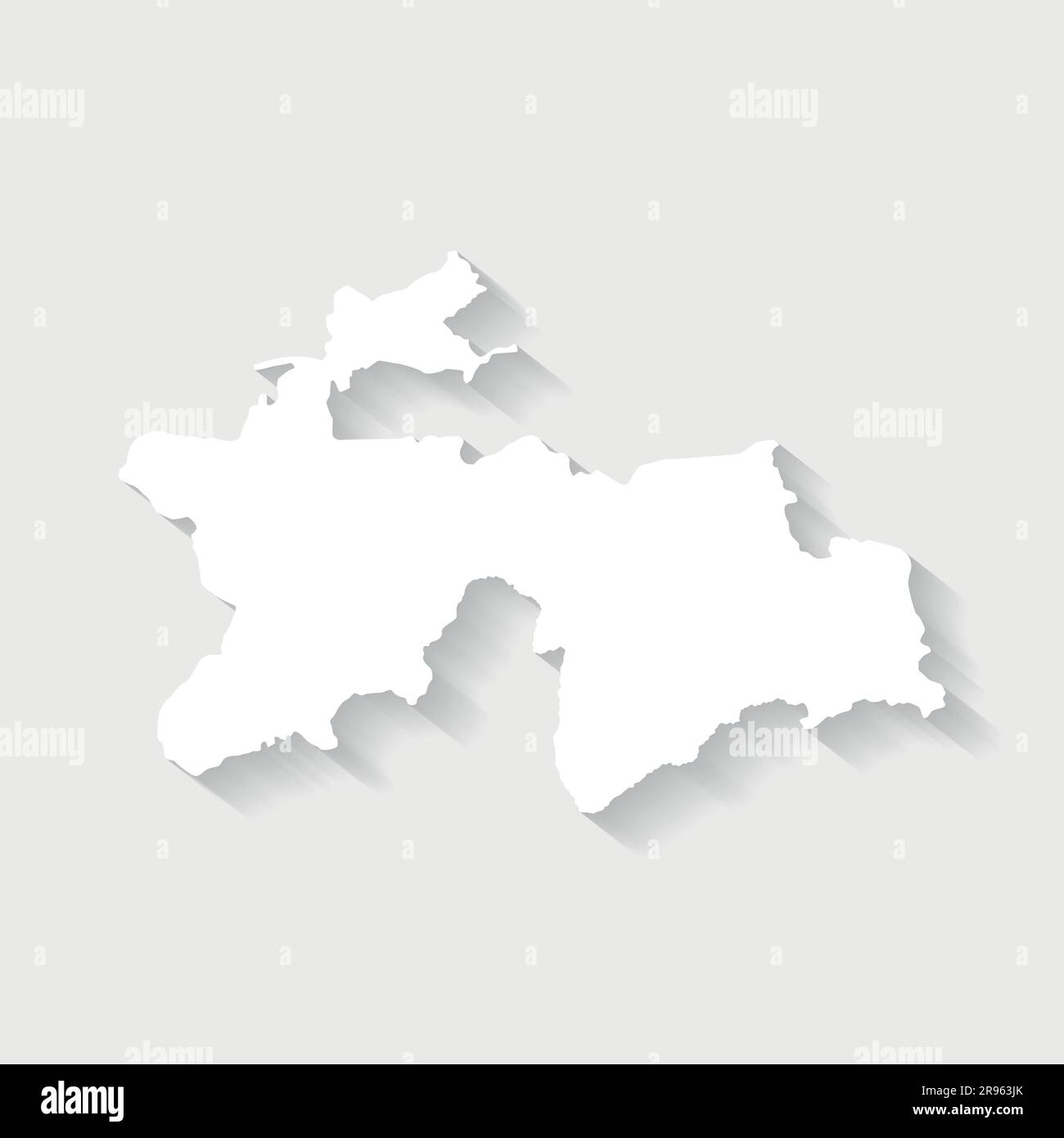 Simple white Tajikistan map on gray background, vector, illustration ...