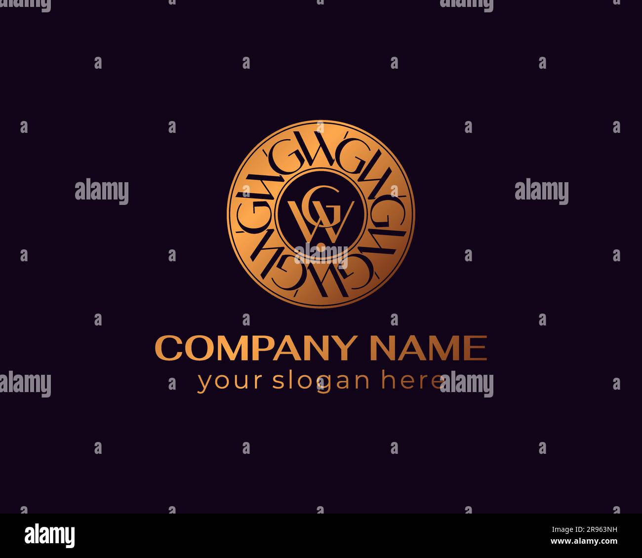 GW, WG logo. Luxury badge and monogram. Vector elegant logo. Letter WG ...