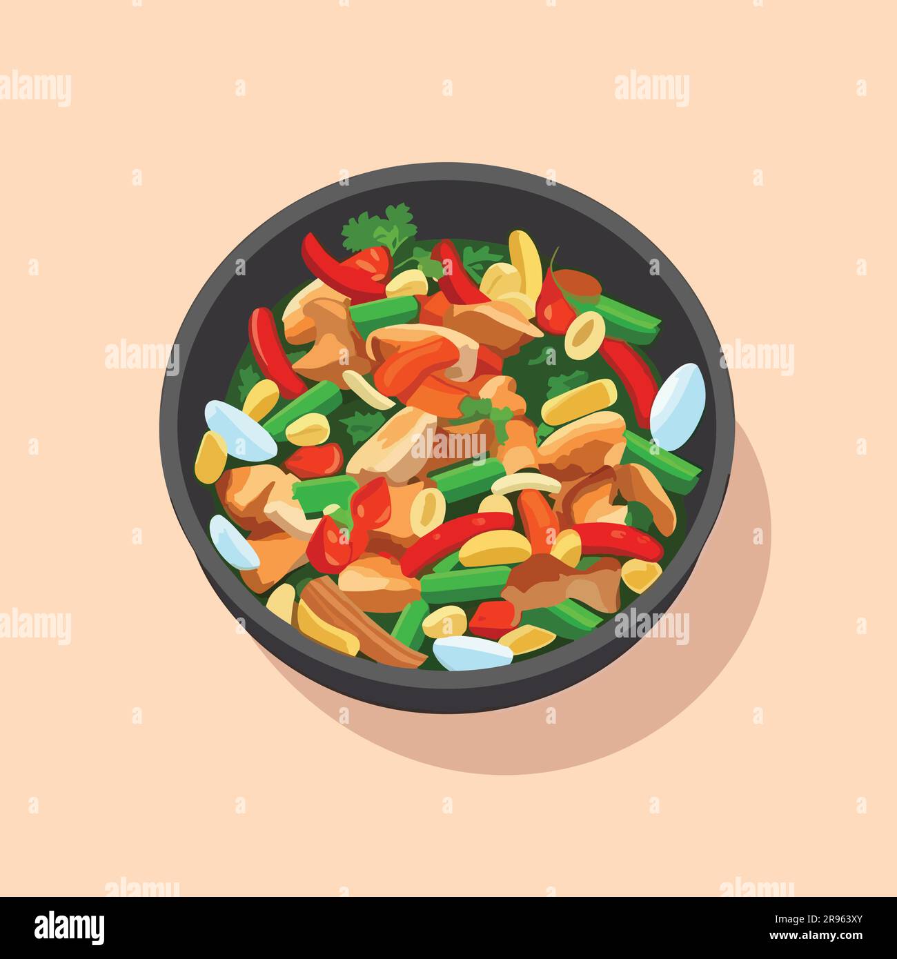 Spicy stir fried pork Stock Vector Images - Alamy