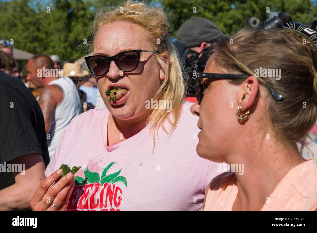 Bridport, Dorset. 24 June 2023. World Nettle Eating Contest. Held at ...