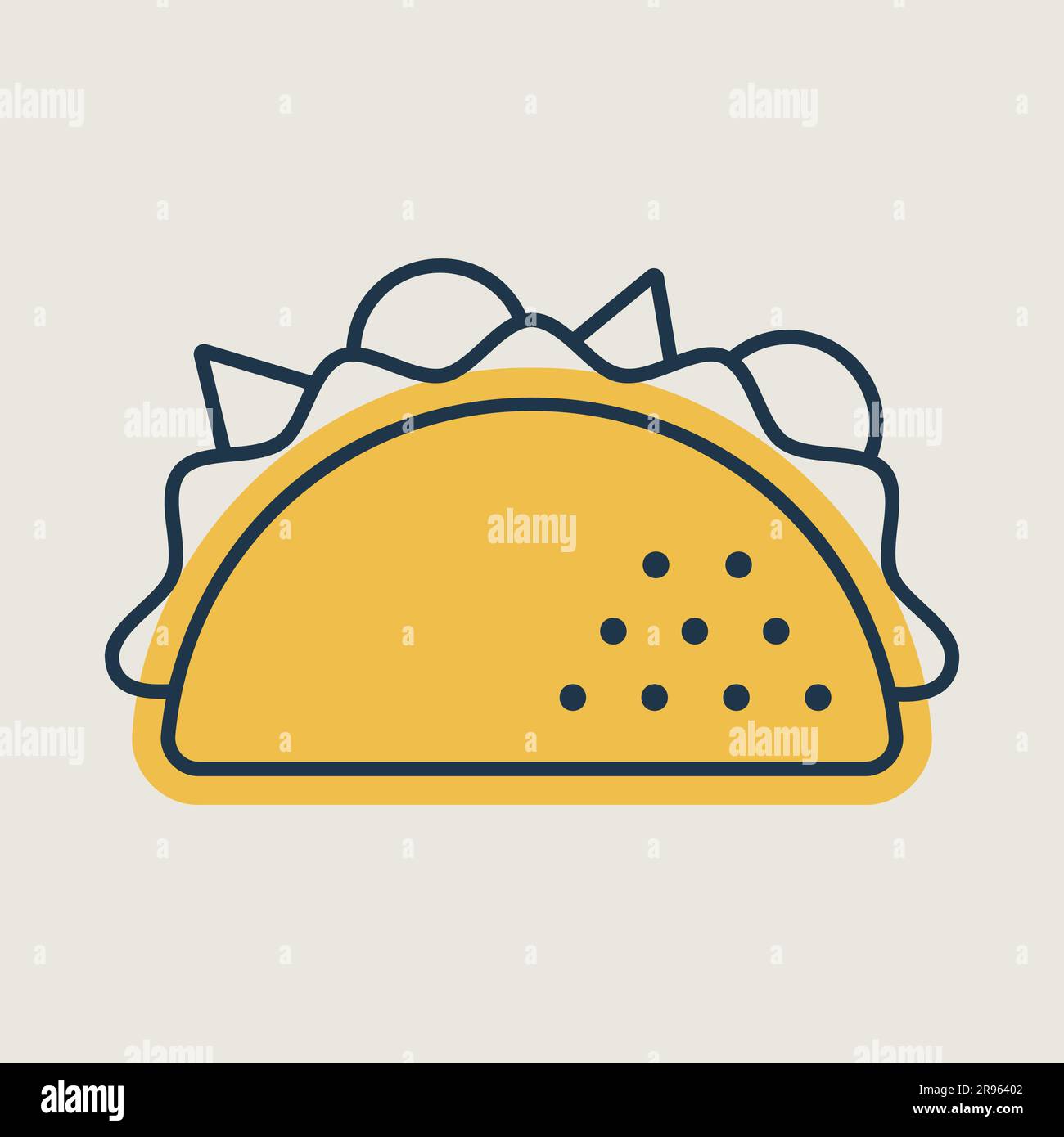 Taco vector icon. Fast food sign. Graph symbol for cooking web site and ...