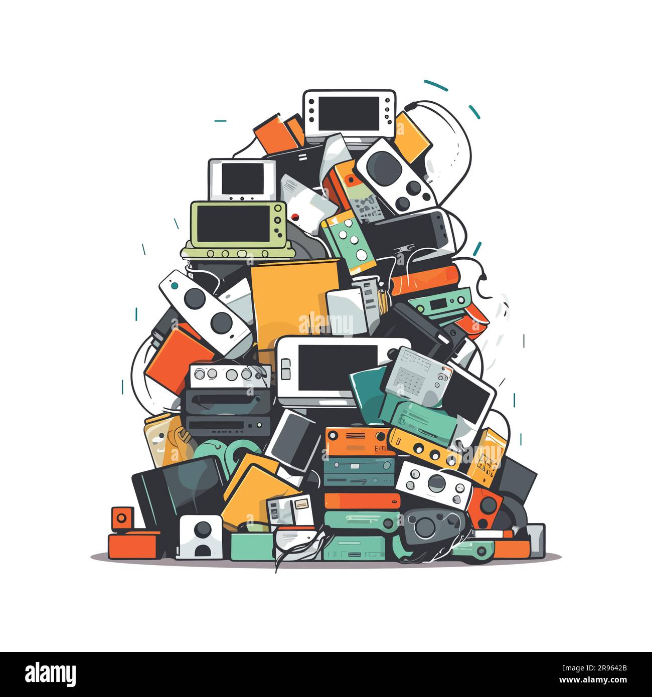 Computer recycling pile Stock Vector Images - Alamy