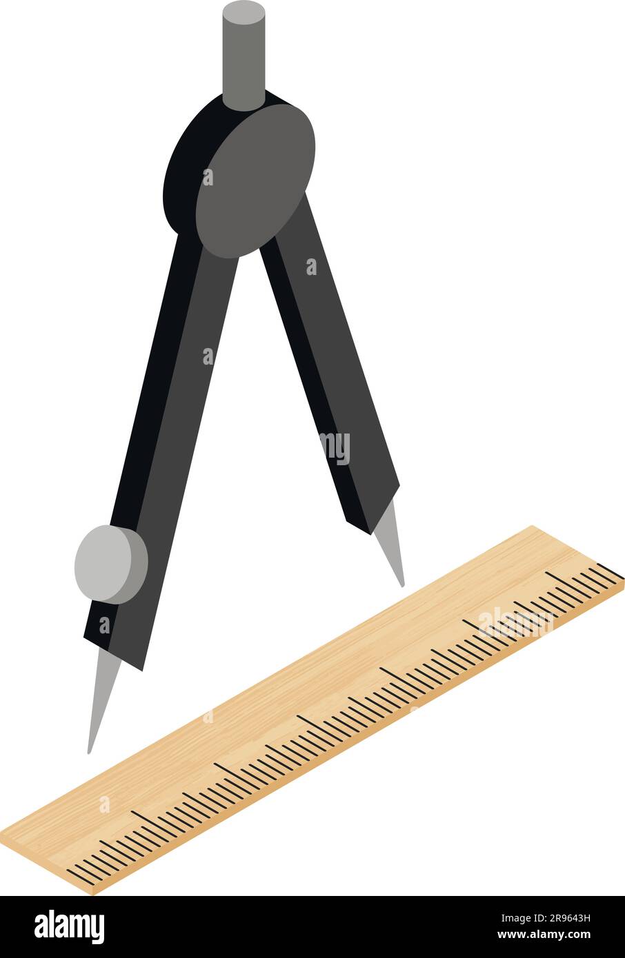 Technical drawing measuring compass Stock Vector Images - Alamy
