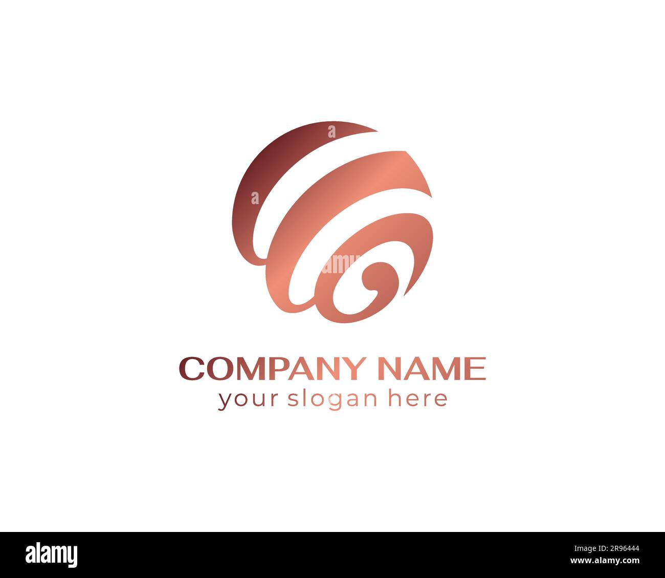Round spiral ball logo. Creative sphere. Letters W and G. Template for ...