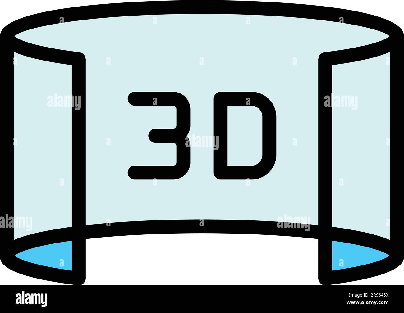 3d view icon. Outline 3d view vector icon for web design isolated on ...