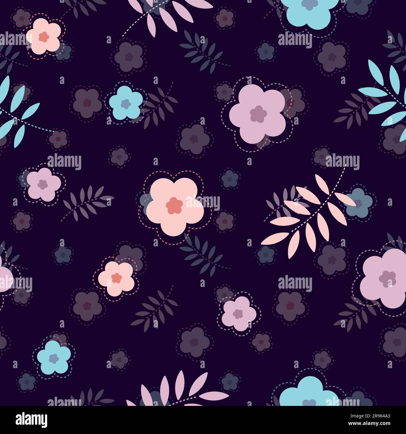 Botanical flowers blue Stock Vector Images - Alamy
