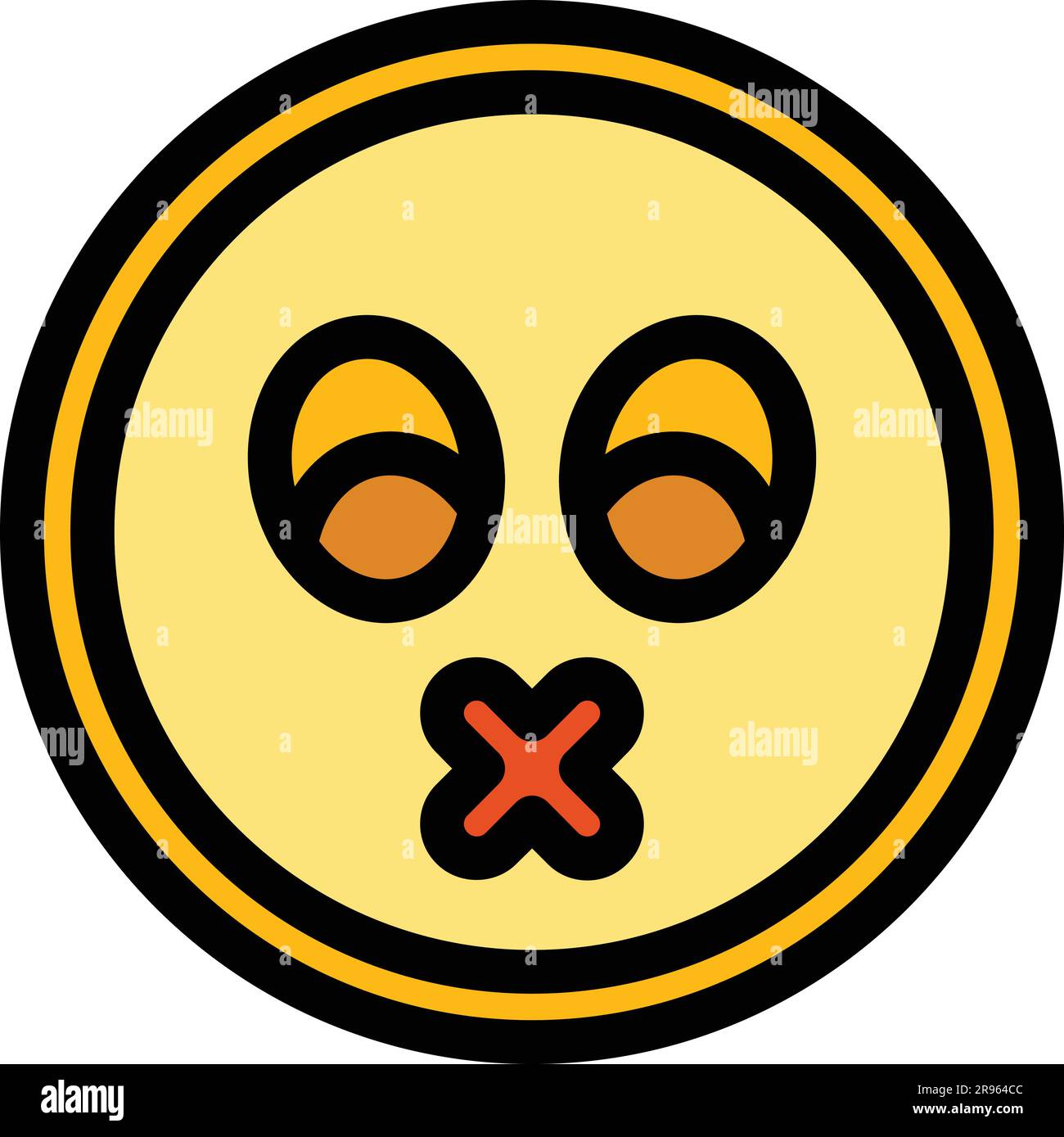 Muted emoji icon. Outline Muted emoji vector icon for web design ...