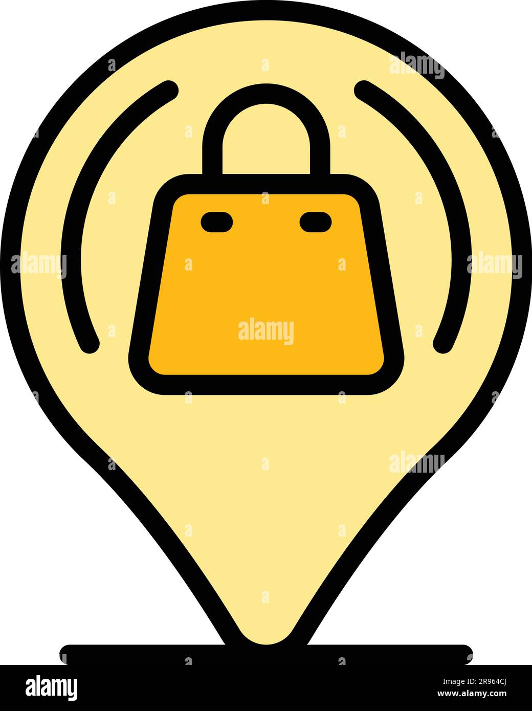 Narrow market location icon. Outline Narrow market location vector icon ...