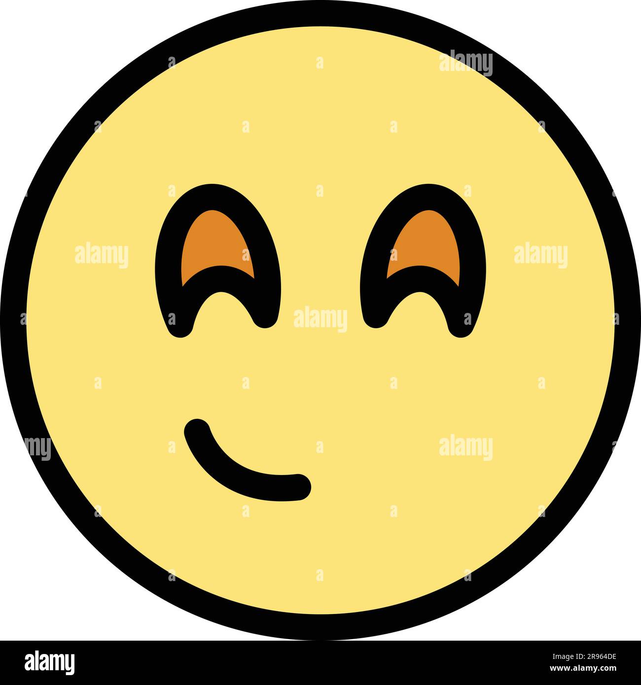 Slightly smiling face emoji isolated Stock Vector Images - Alamy