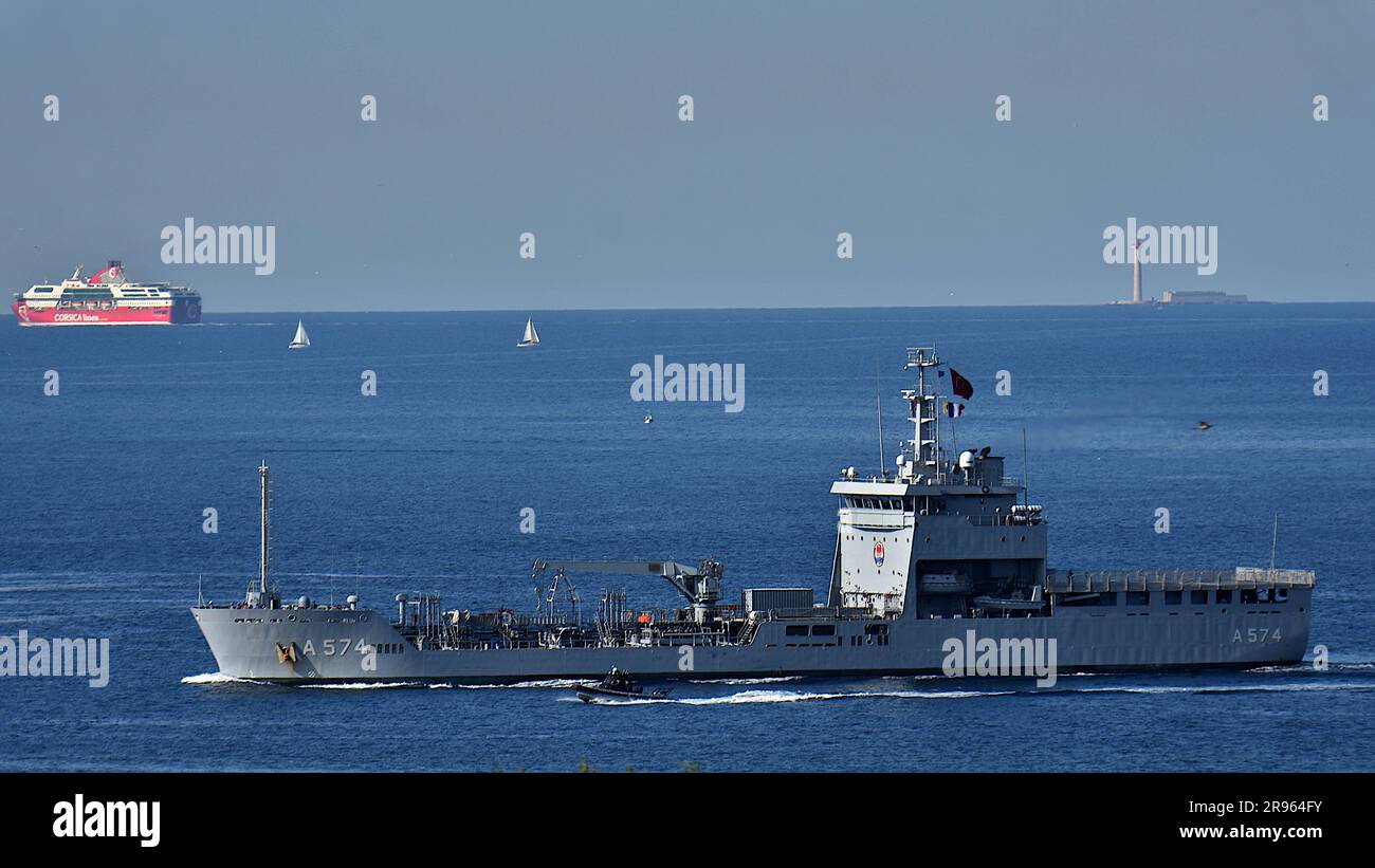 The Turkish logistic support ship TCG Yzb. Güngör Durmu? (A-574 ...
