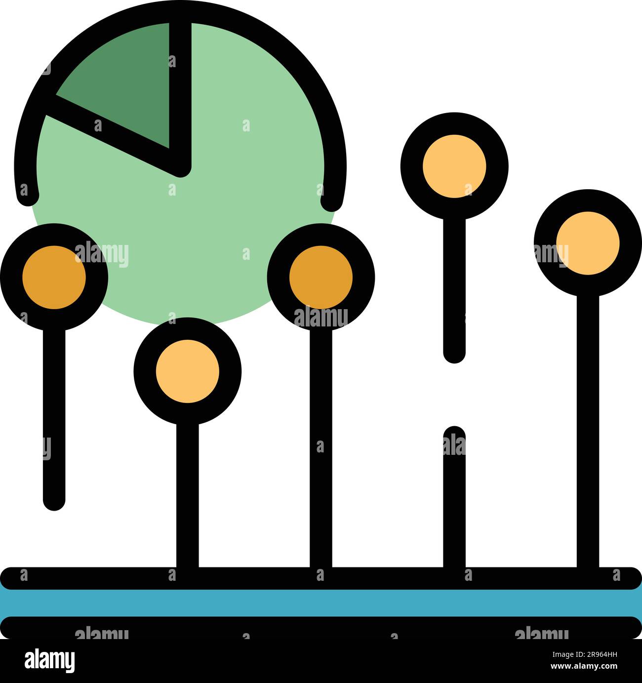 Pie chart trust relationship icon. Outline Pie chart trust relationship ...