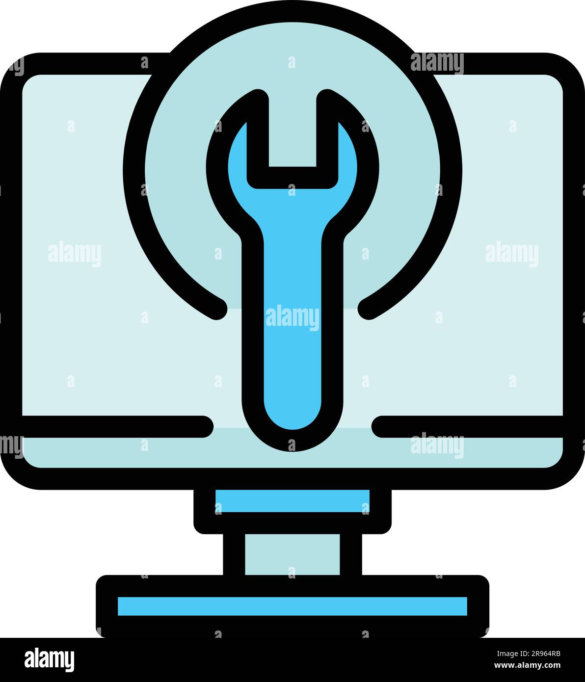 Instrument repair computer icon. Outline Instrument repair computer ...