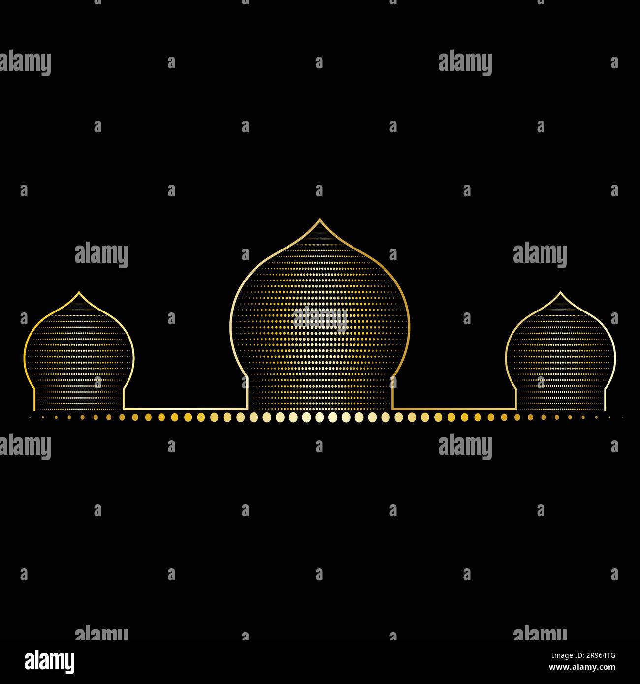 Beautiful Islamic Dome in Golden Gradient Masjid Palace House Office ...