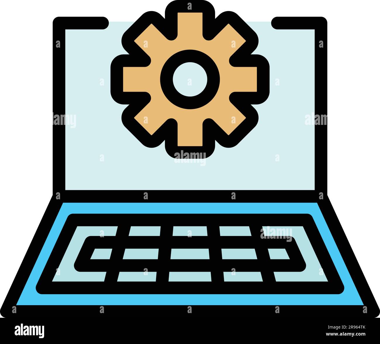 Service help computer icon. Outline Service help computer vector icon ...