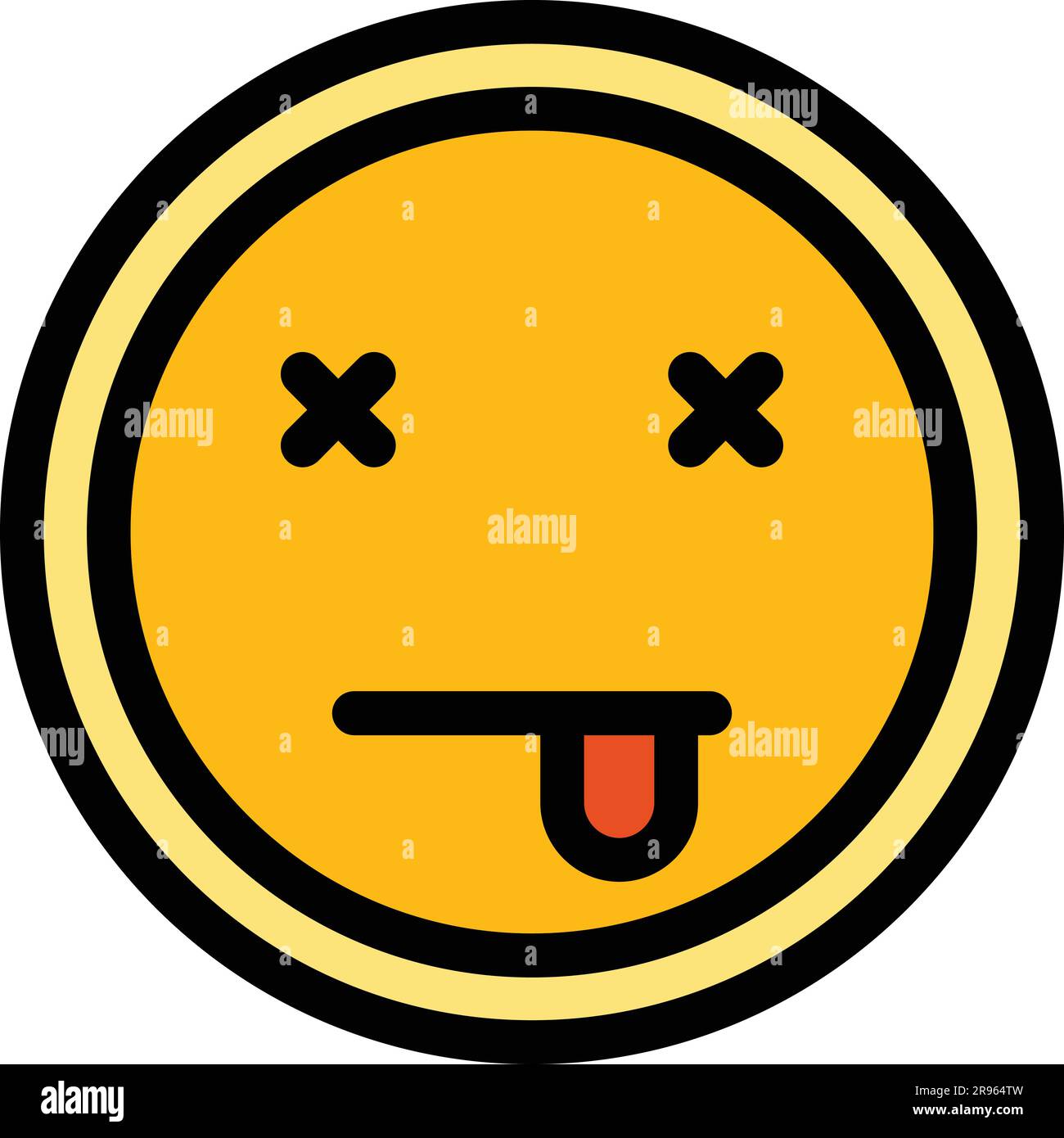 Dead emoji icon. Outline Dead emoji vector icon for web design isolated ...
