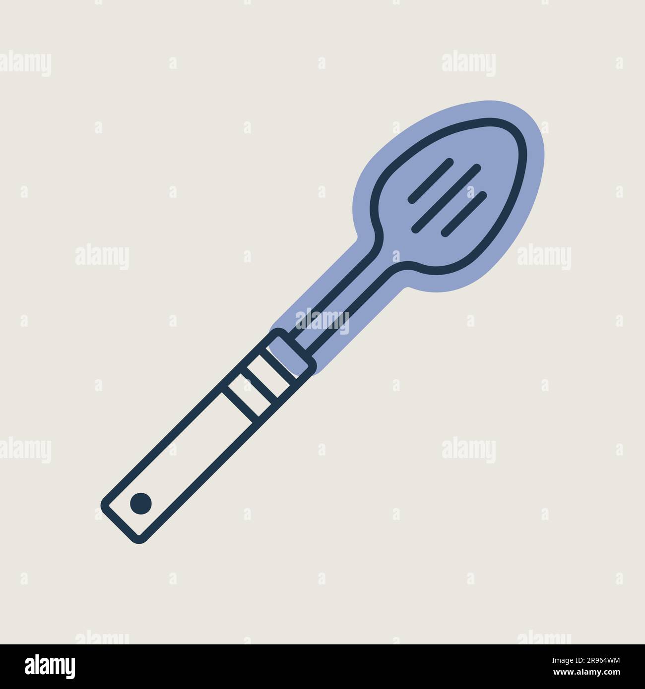 Spoon for draining vector isolated icon. Kitchen appliances. Graph ...