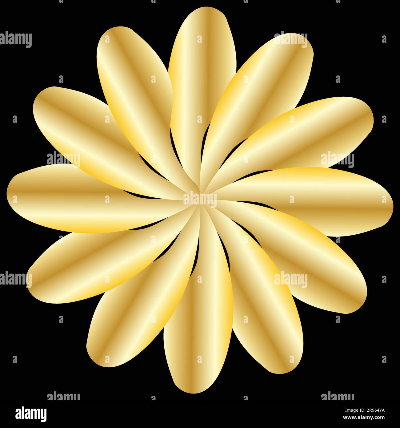 Floral leaf decorative ornamental design with branches in golden ...