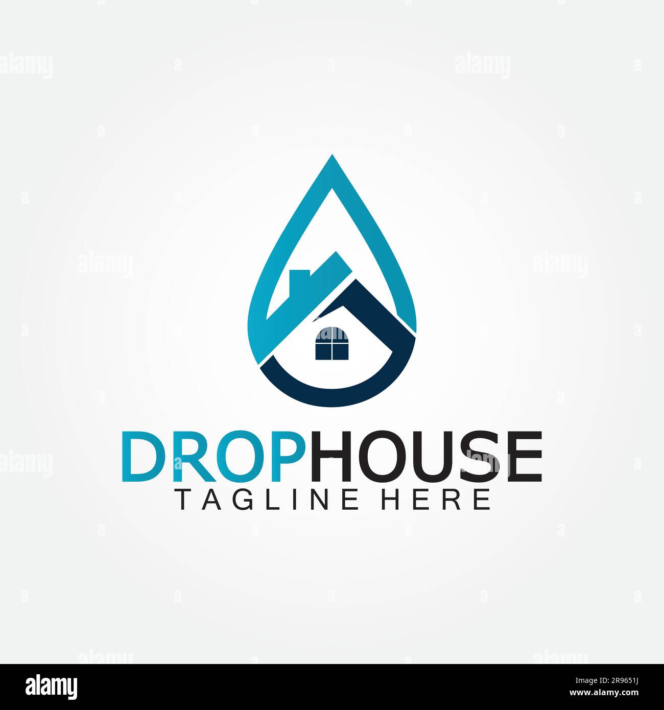 House home and water drop droplet icon for plumbing home service logo ...