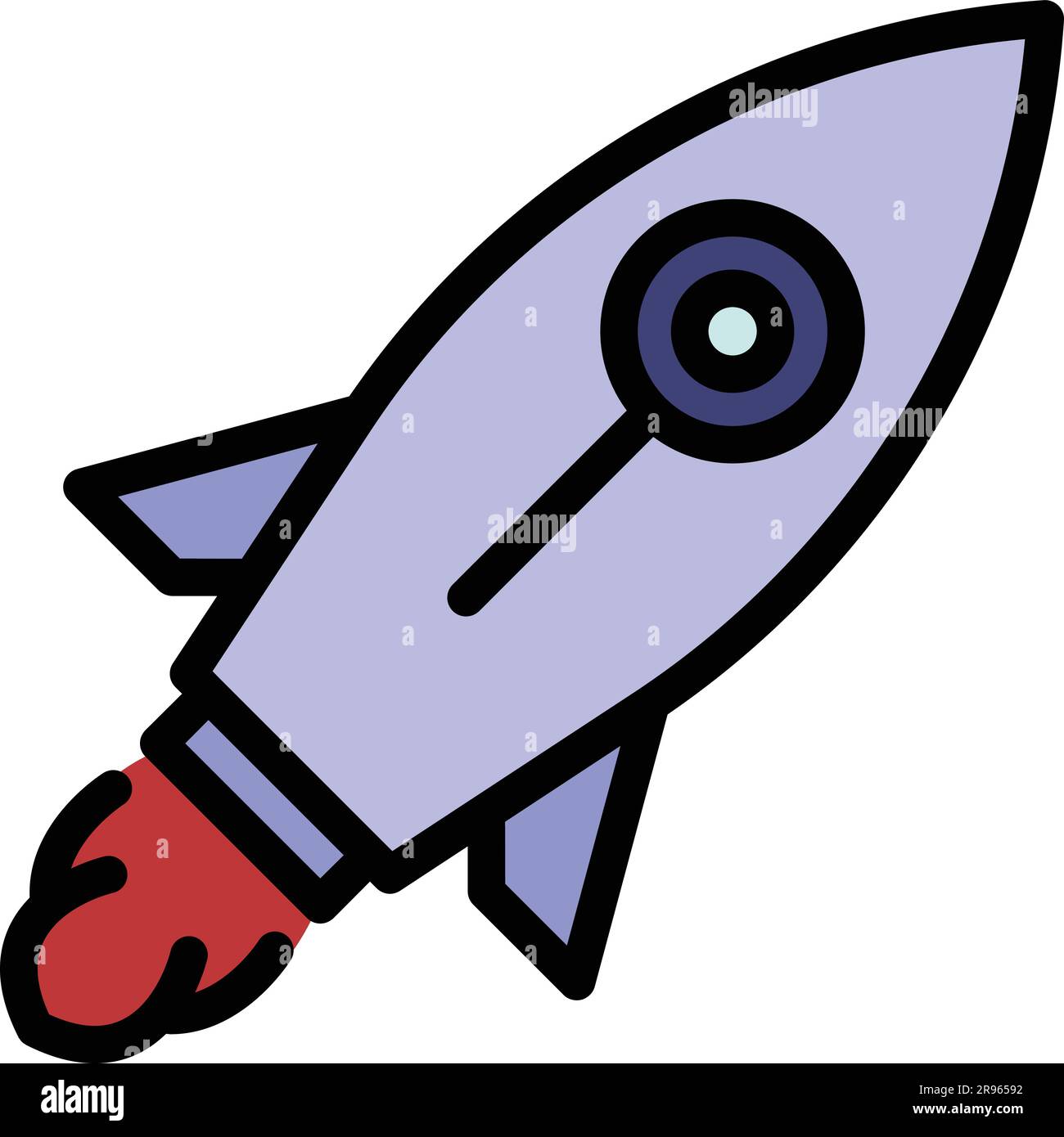 Flying rocket icon. Outline Flying rocket vector icon for web design ...